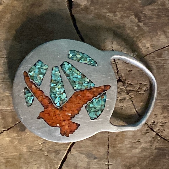 RJ Roberts | Accessories | Vintage Rj Roberts Pewter Crushed Turquoise ...
